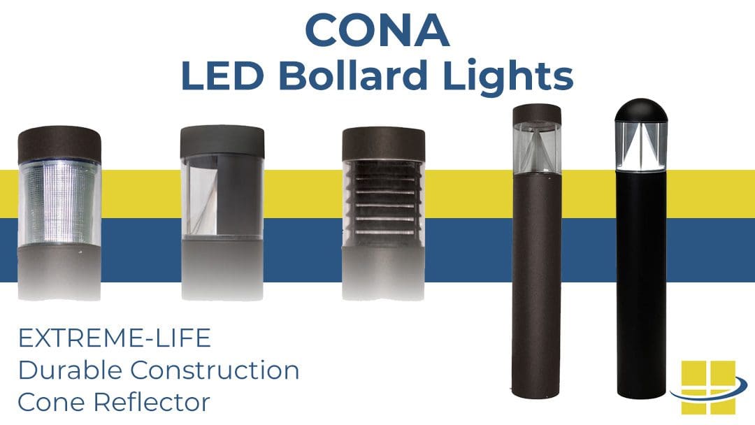 17w Cone Reflector Round Flat Top Bollard, EXTREME-LIFE