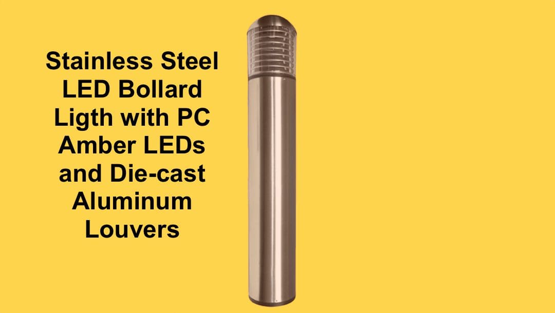 17w PC Amber LED Stainless Bollard Light with Louvers
