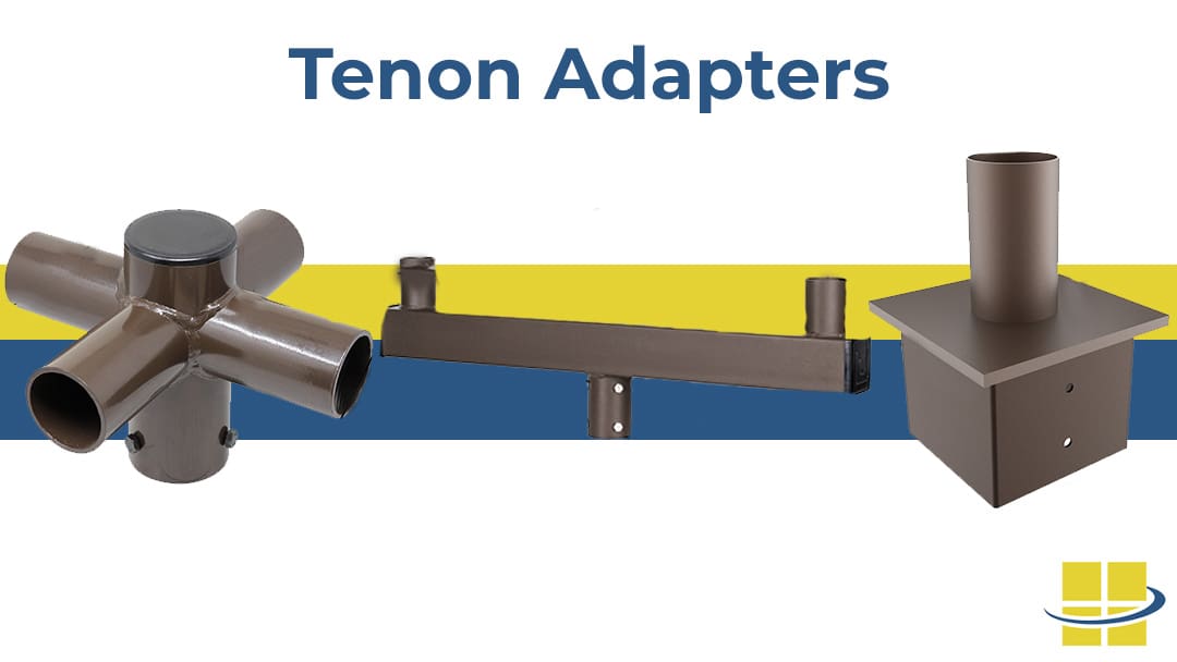 Side Tenon for Wall Mount - Flat Plate, 2-3/8" Outer Diameter