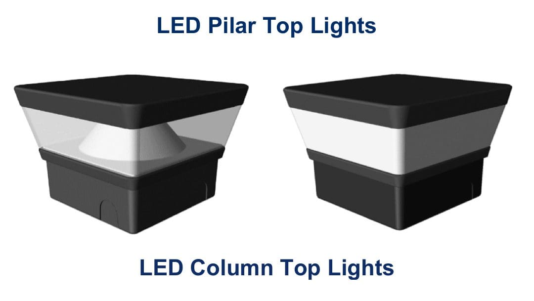 TOPR 25w Square Column Lights with Flat Top - LED Pillar Lights