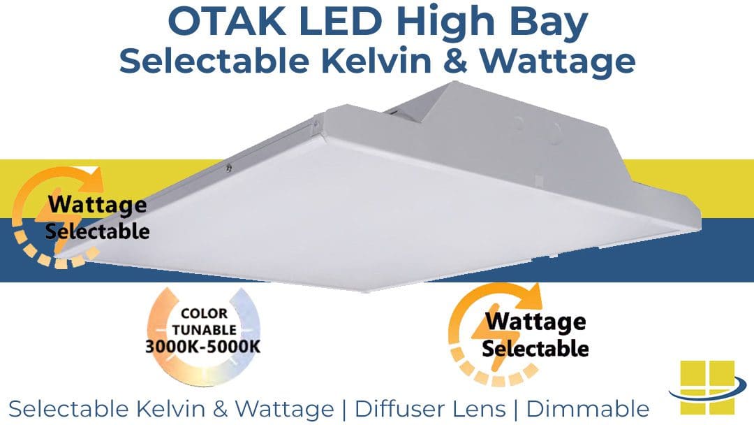 180w LED High Bay, Selectable Kelvin and Wattage, 10KV Surge